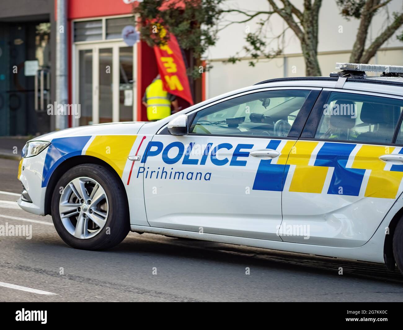 AUCKLAND, NEW ZEALAND - Jun 21, 2021: View of New Zealand Police car ...
