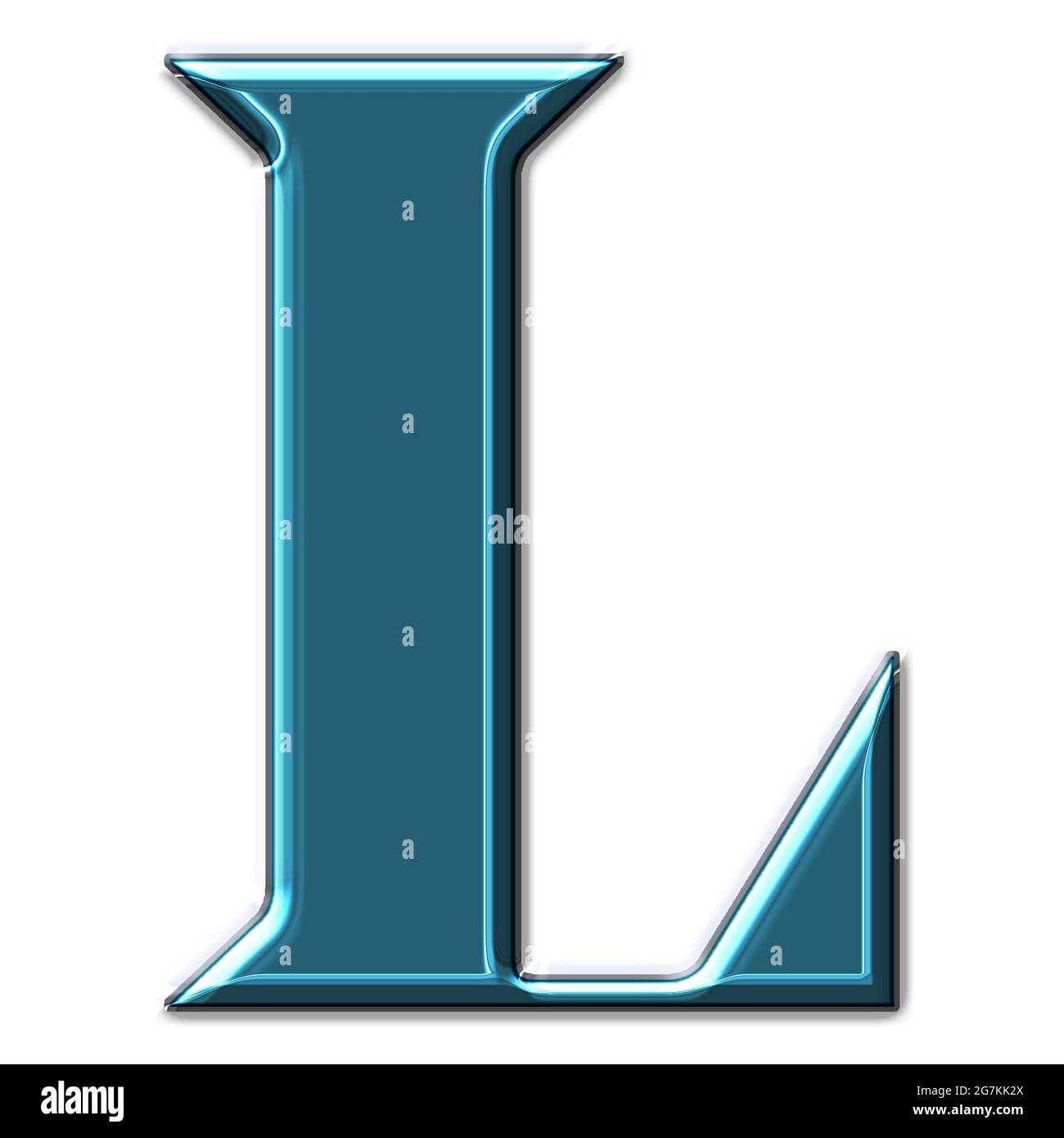 3D rendering of a blue alphabet letter L isolated on a white background ...