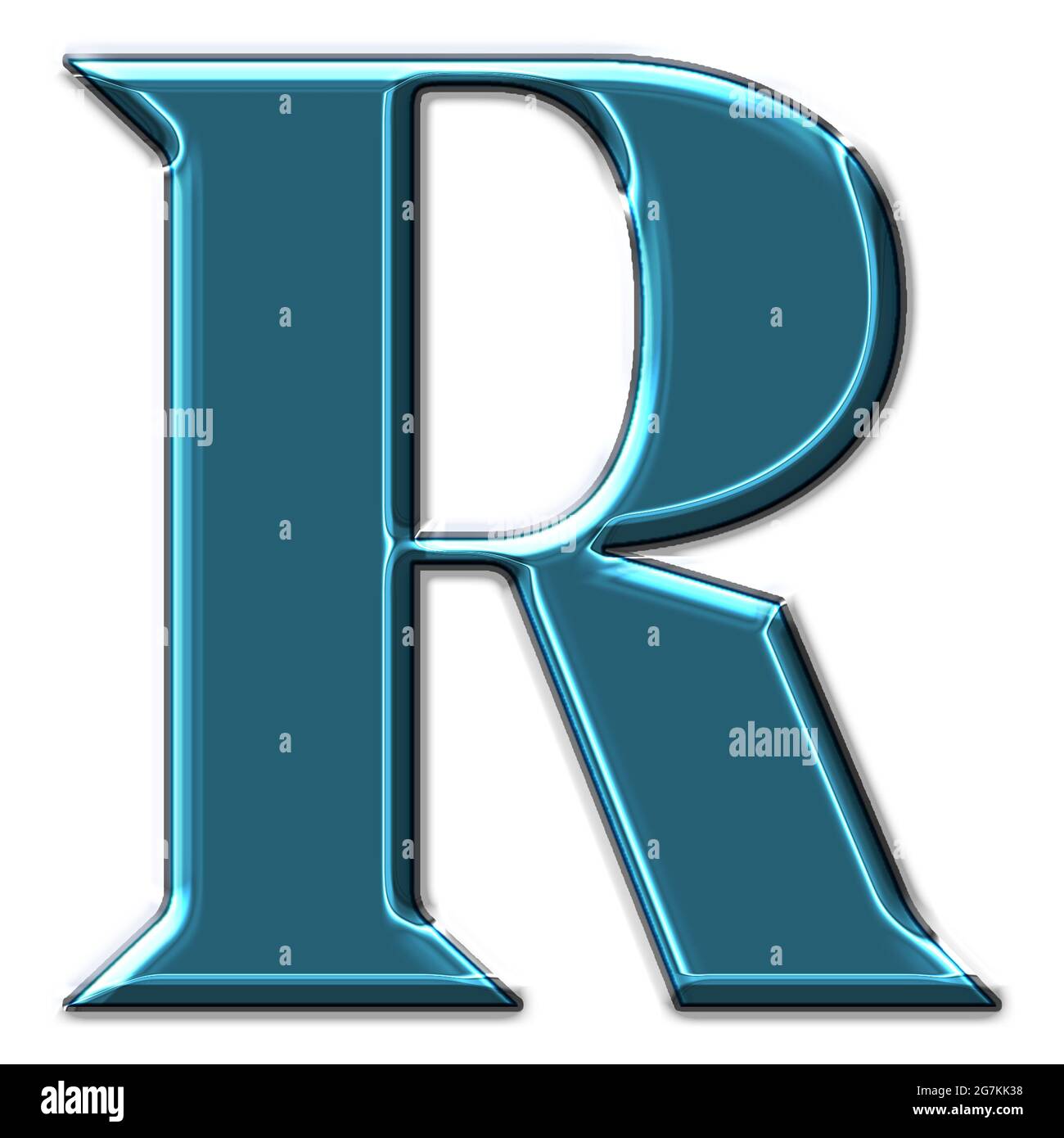 3D rendering of the blue "R" letter isolated on white background Stock ...