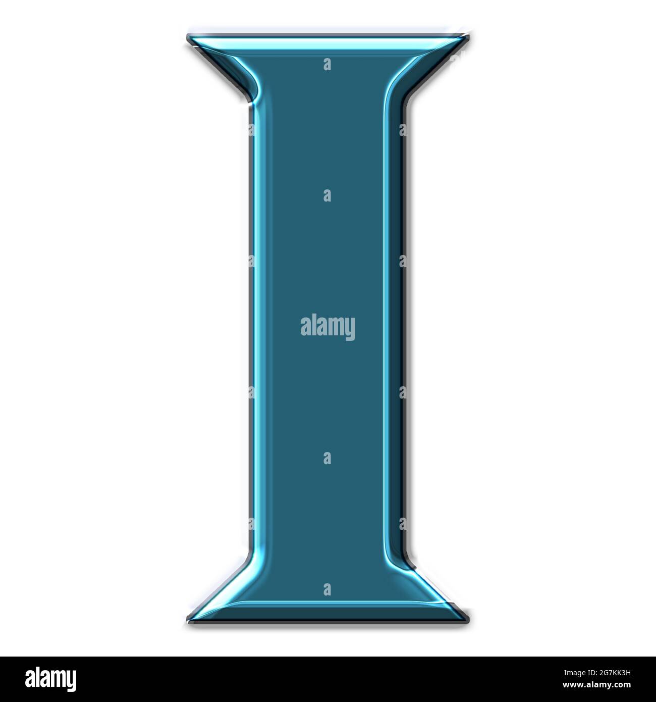 3D rendering of a blue alphabet letter I isolated on a white background ...