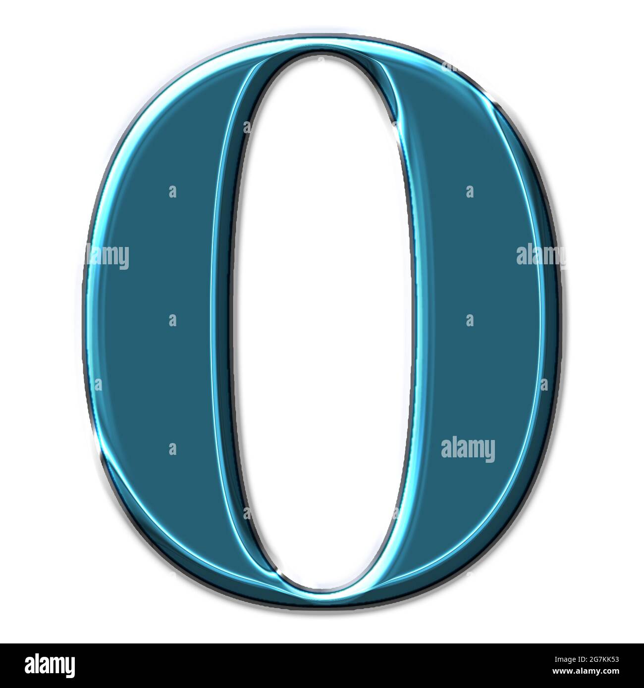 3D rendering of the blue "O" letter isolated on white background Stock ...