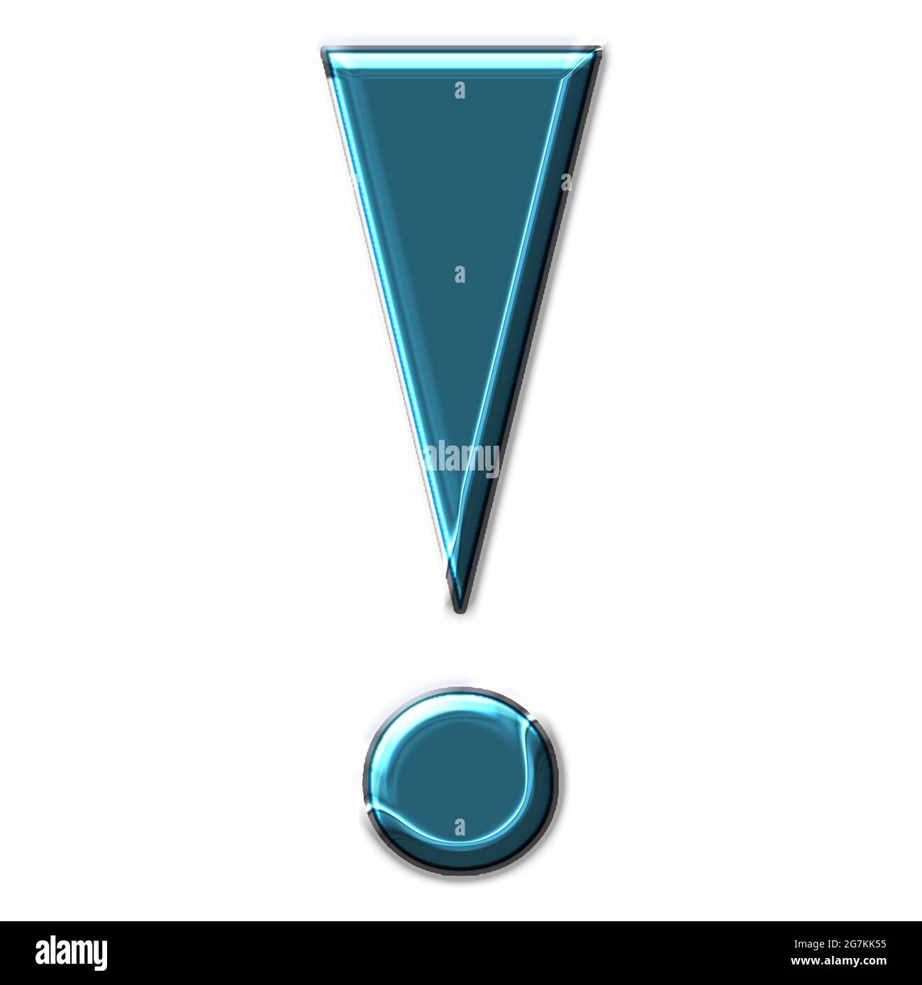3D rendering of a blue exclamation sign isolated on a white background ...