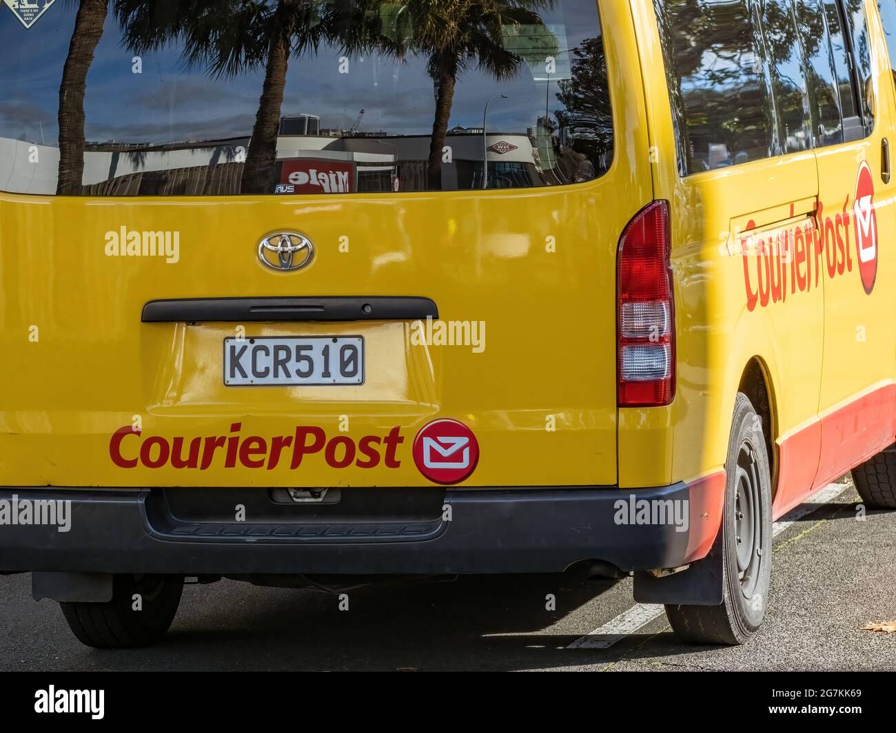AUCKLAND, NEW ZEALAND - Jun 21, 2021: View of CourierPost NZPost sign ...
