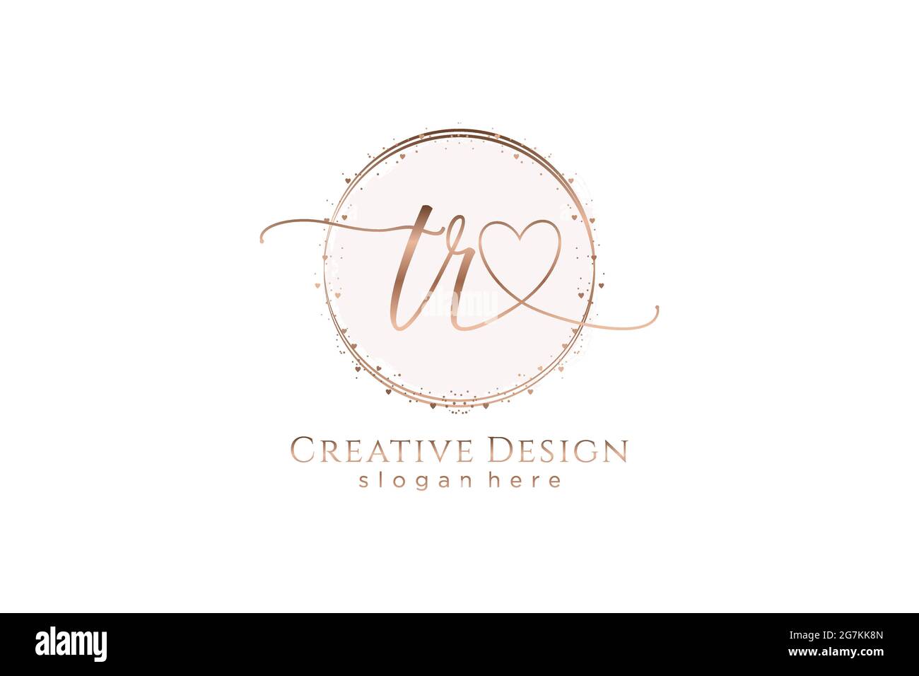 TR handwriting logo with circle template vector logo of initial wedding ...