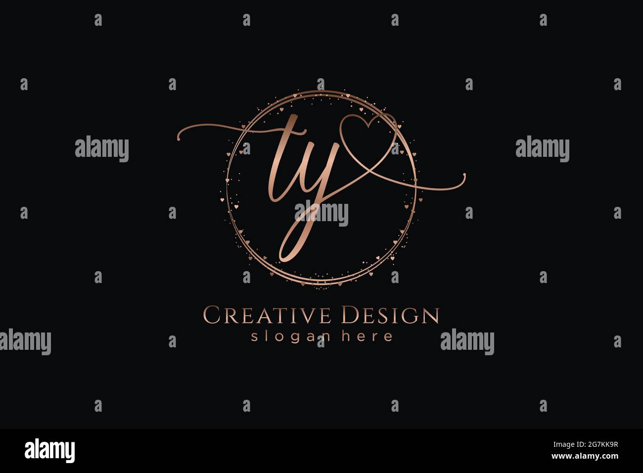 TY handwriting logo with circle template vector logo of initial wedding ...