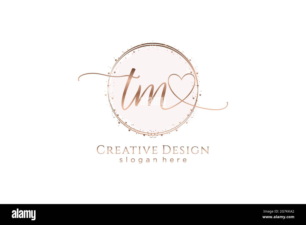 TM handwriting logo with circle template vector logo of initial wedding ...