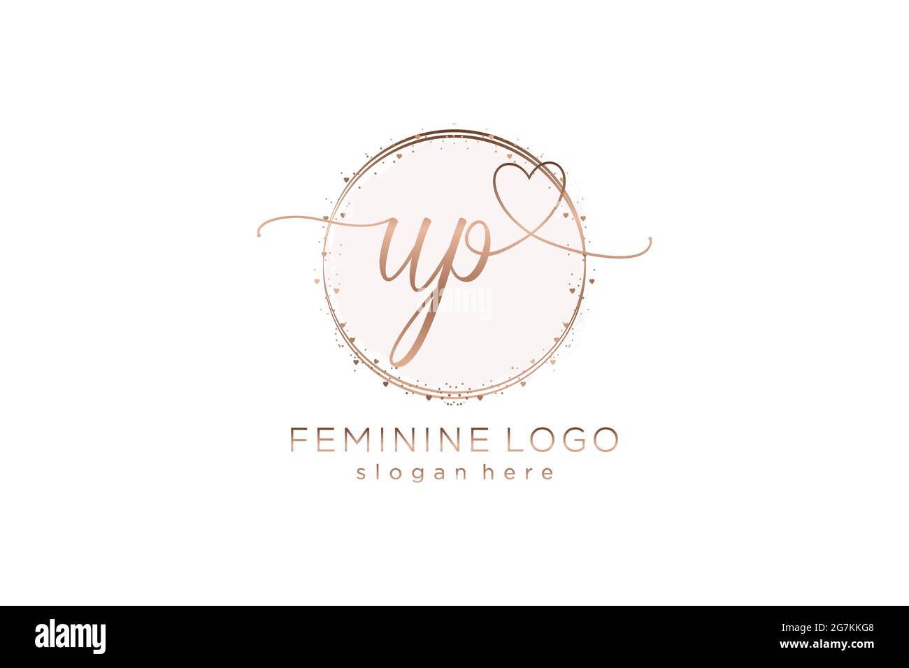 UP handwriting logo with circle template vector logo of initial wedding ...