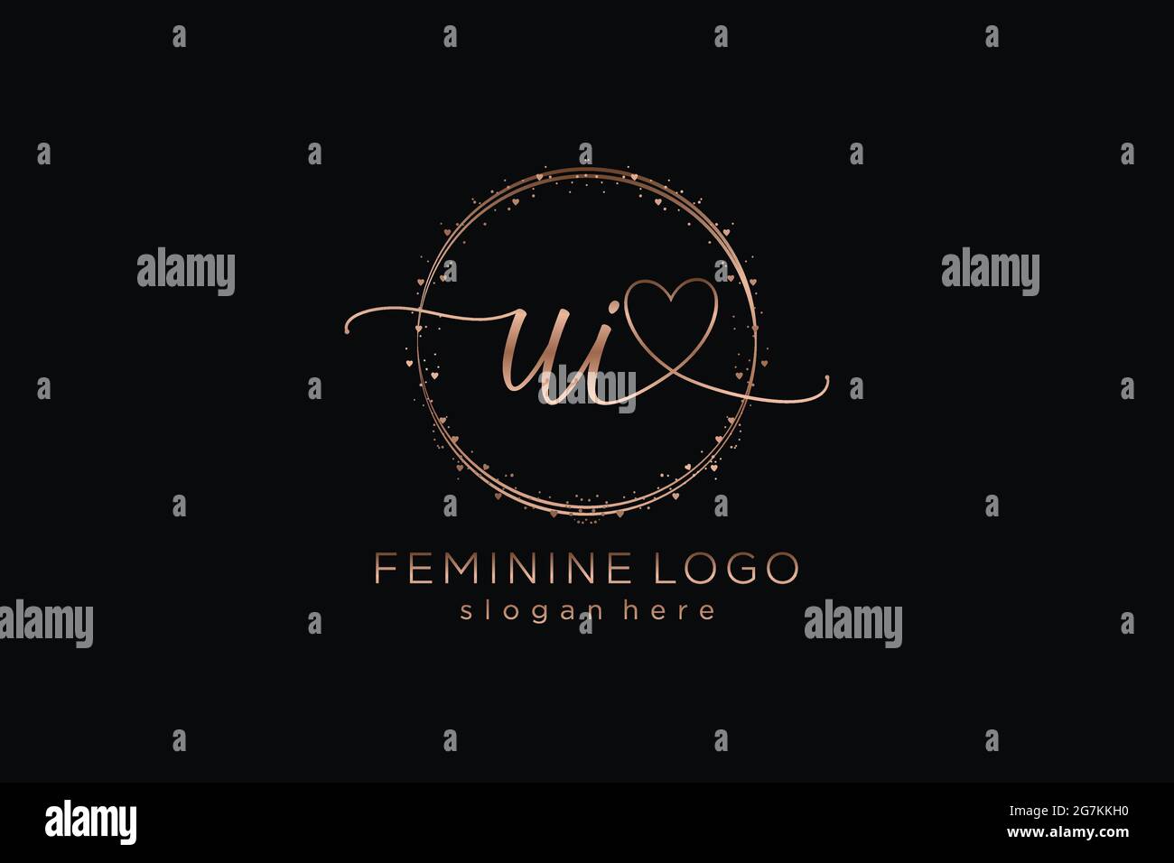 UI handwriting logo with circle template vector logo of initial wedding ... UI handwriting logo with circle template vector logo of initial wedding ...