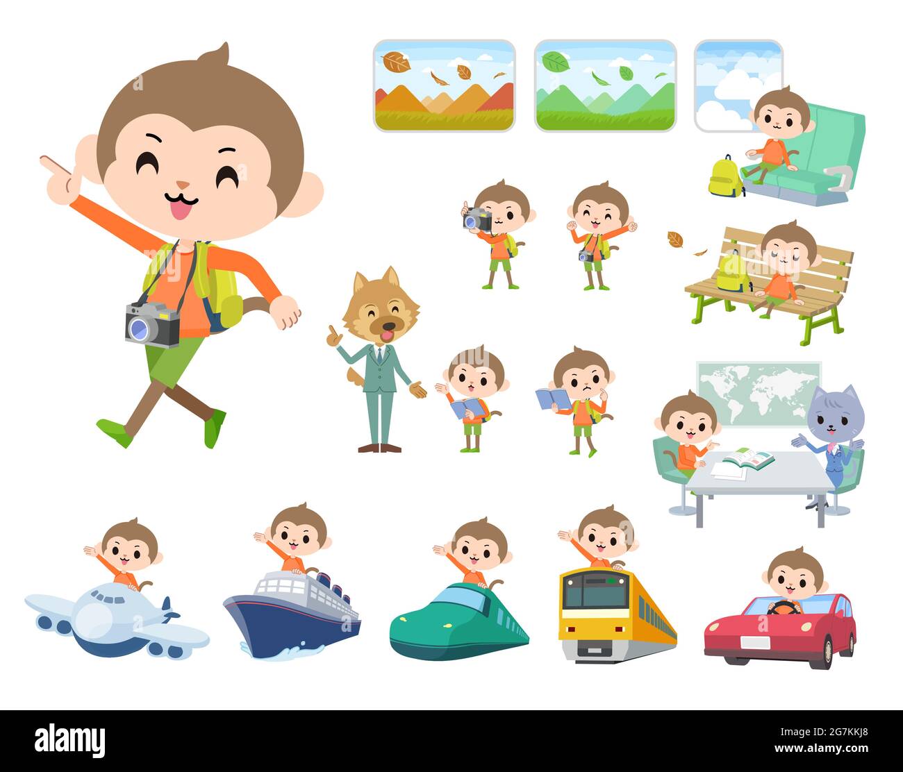 Set monkey boy on hi-res stock photography and images - Alamy