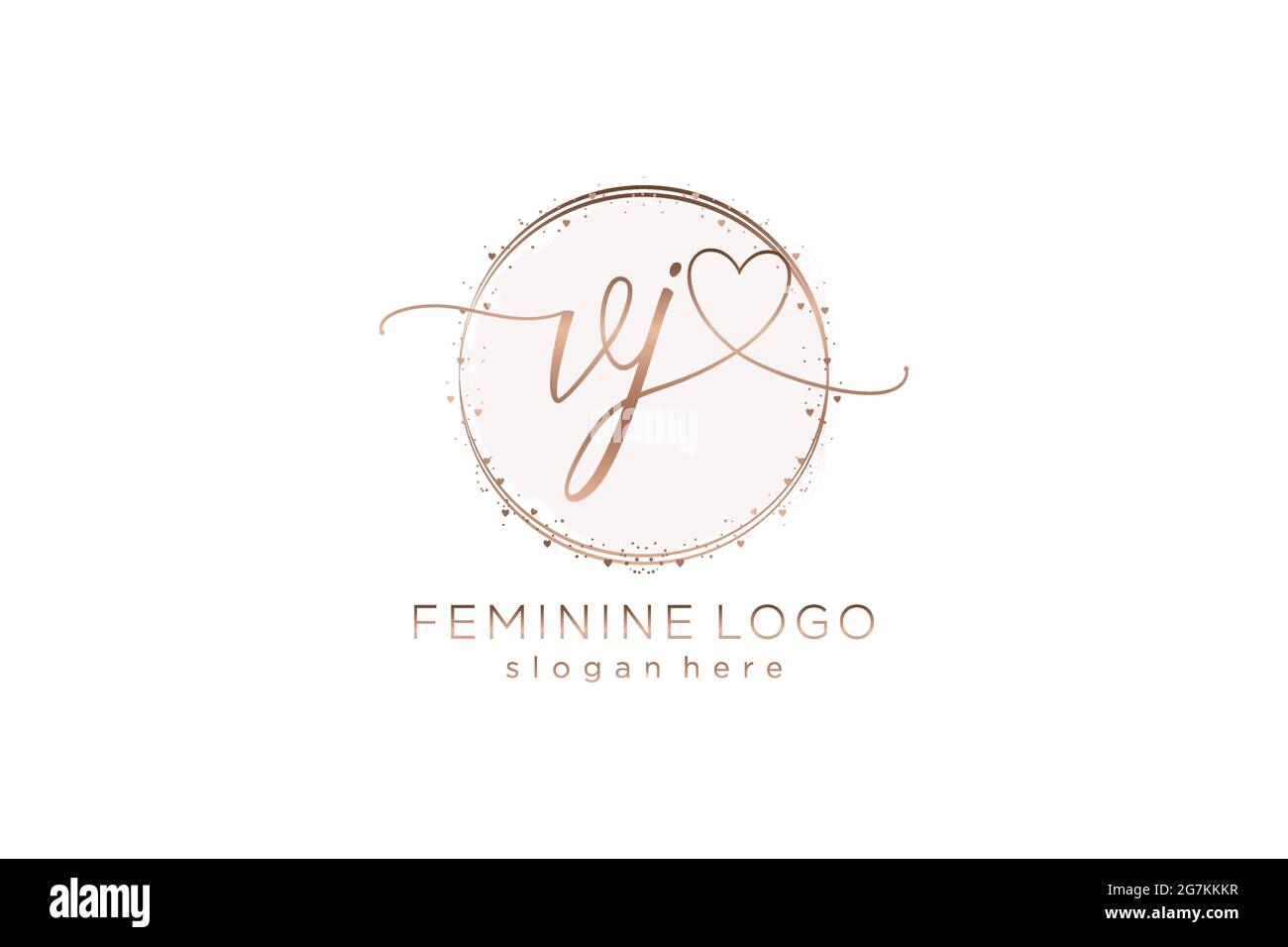 VJ handwriting logo with circle template vector logo of initial wedding ...