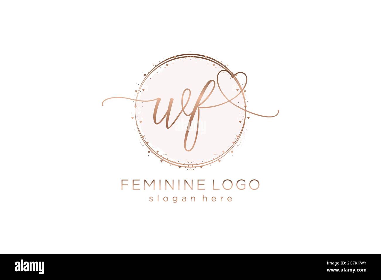 WF handwriting logo with circle template vector logo of initial wedding ...
