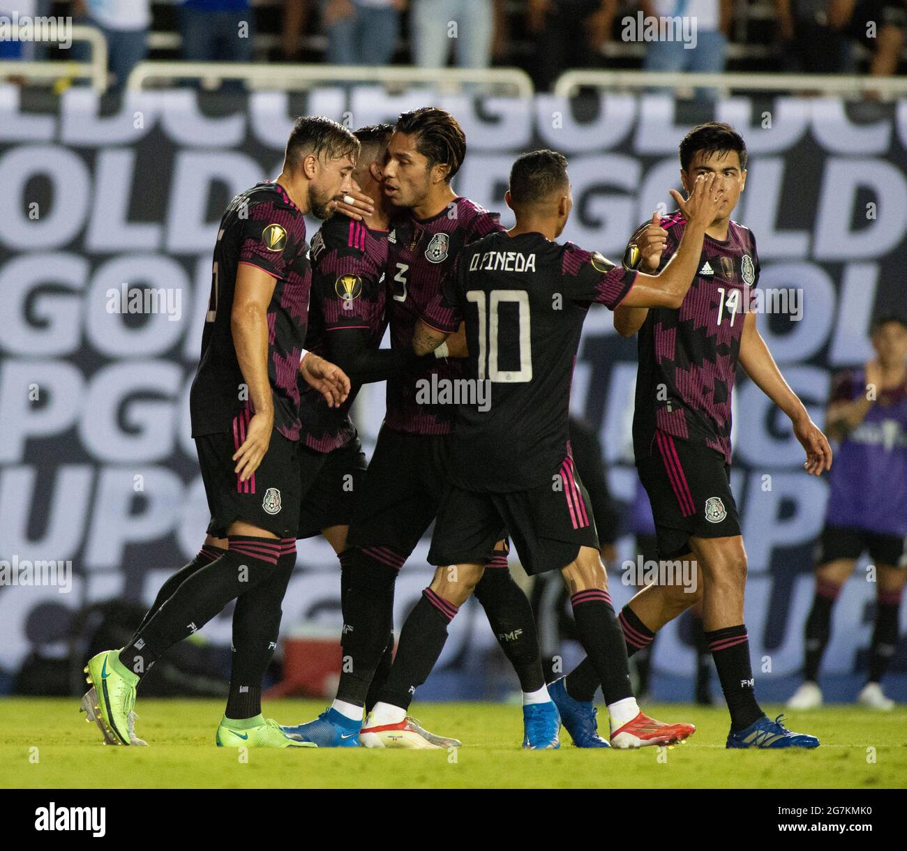 Dallas, Texas, USA. 14th July, 2021. Team Mexico celebrating the 3rd ...
