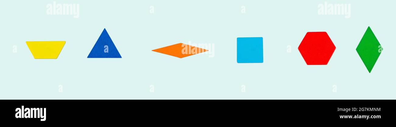 Abstract random colorful geometric figures - trapezoid, triangle ...