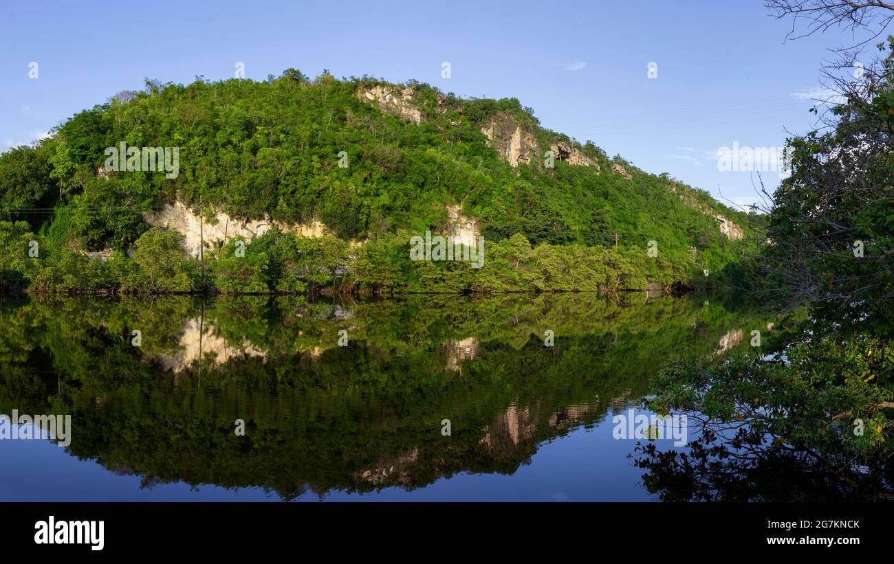 Beautiful scenery of Yumuri River Matanzas city in Cuba with green ...