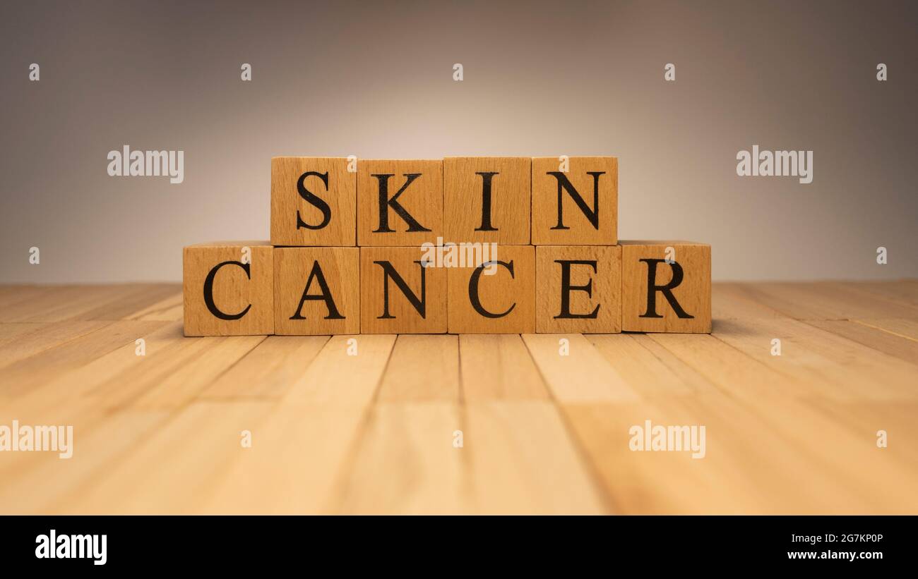 word cancer created from wooden letter cubes. Disease and health. close ...