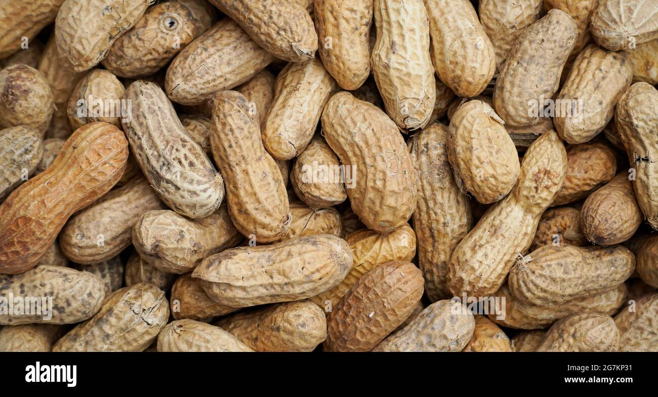 Close up of peanuts with shell. Food background Stock Photo - Alamy