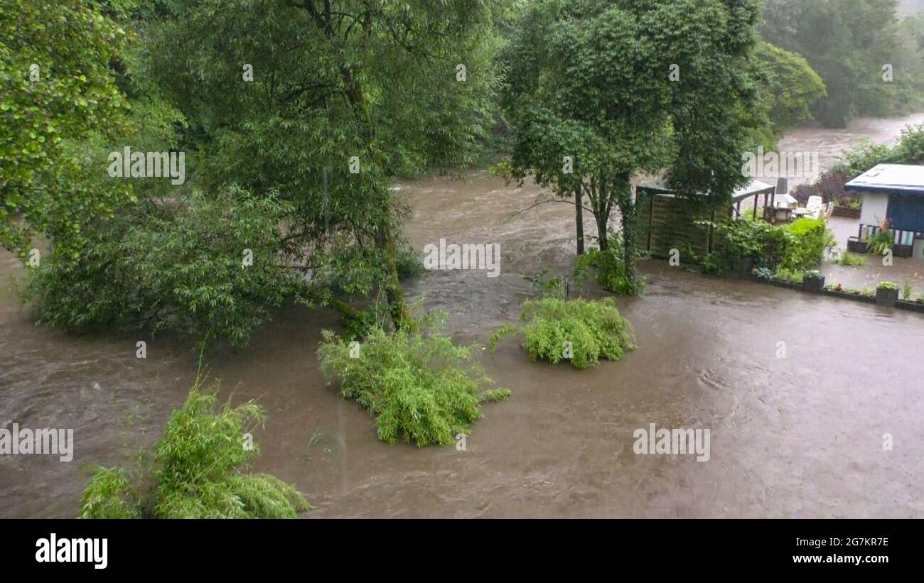 Solingen, Germany. 15th July, 2021. A body of water has overflowed its ...