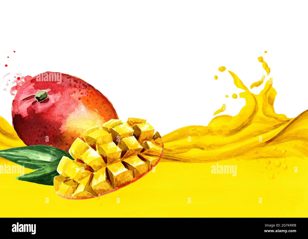 Splash of juice and sweet tropical fruits mango hi-res stock ...