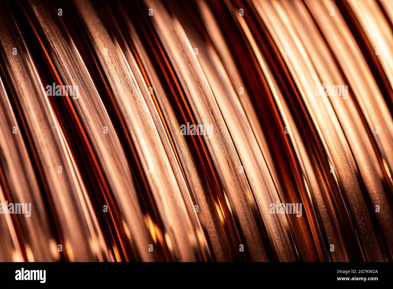 Banner copper cable industry factory, coil background with sun light ...