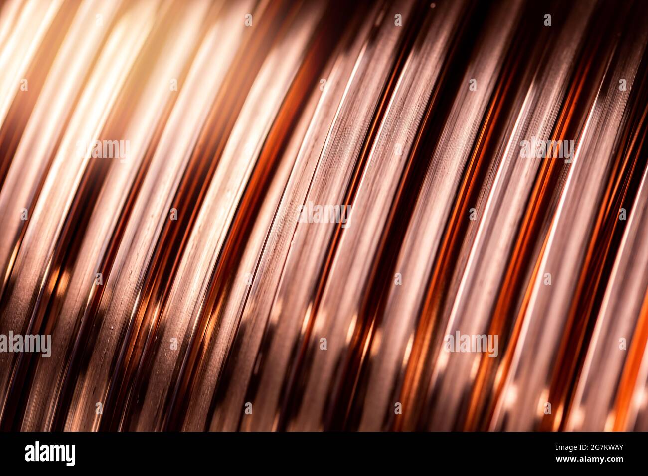 Closeup texture copper cable rolled coil up on industry factory Stock ...