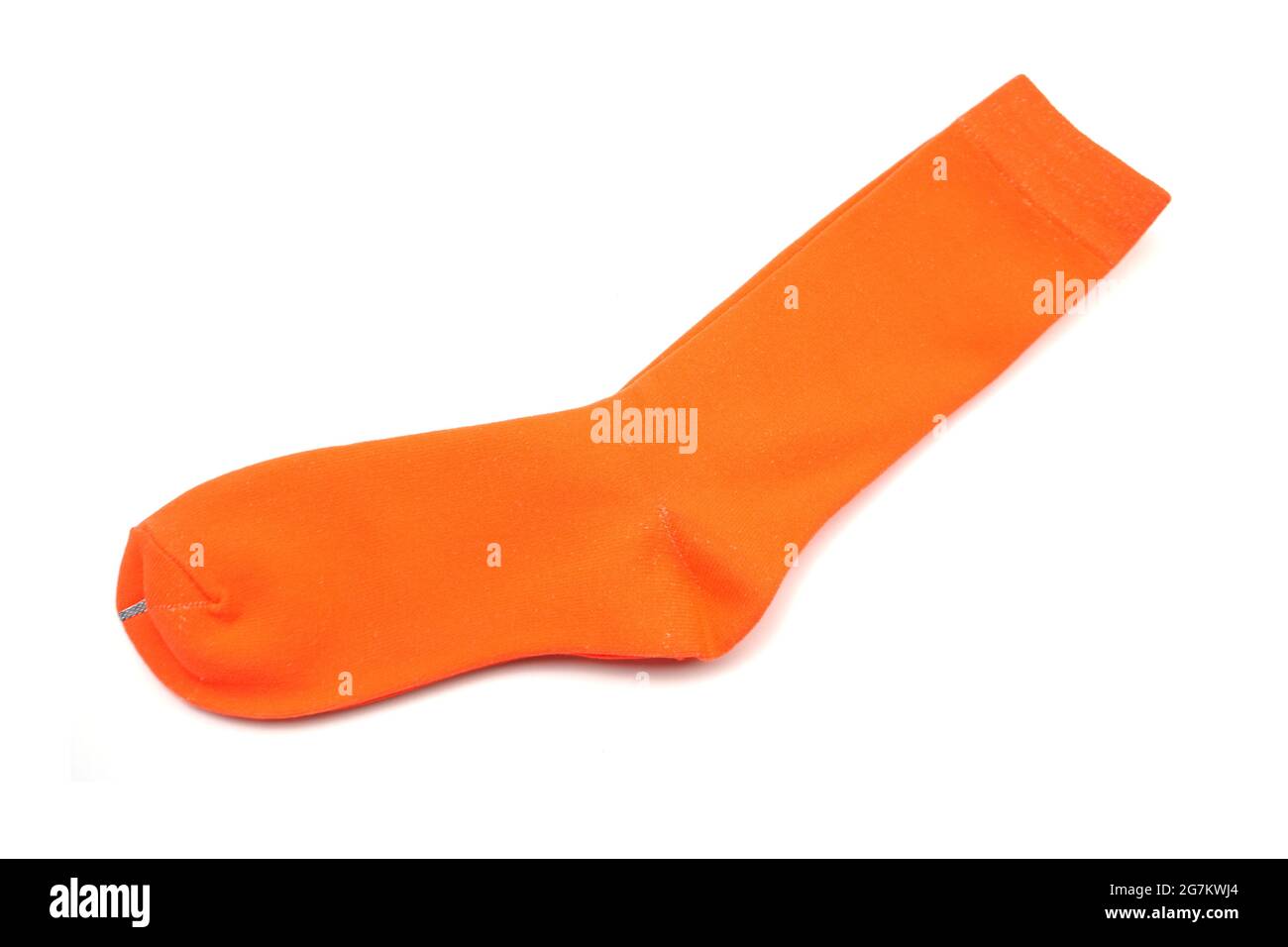 Orange sock isolated on white background Stock Photo - Alamy