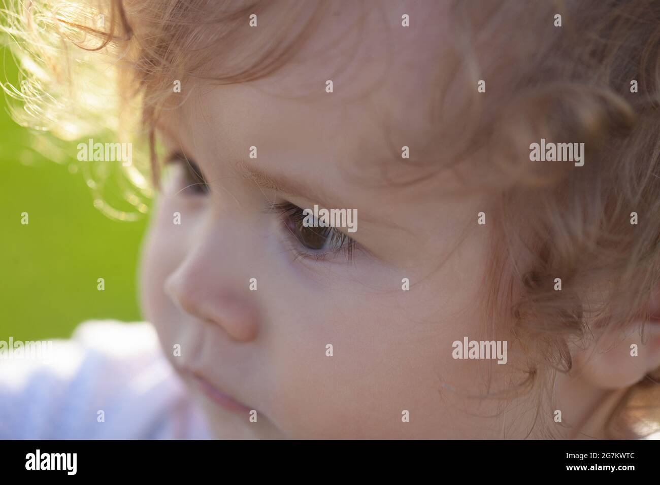 Portrait of little baby . Concept of kids face close-up. Head shoot ...