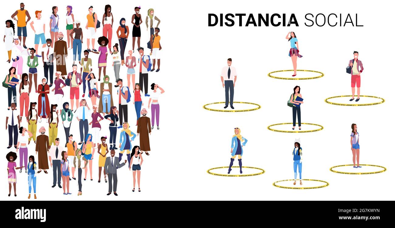 people keeping distance to prevent coronavirus social distancing safety ...