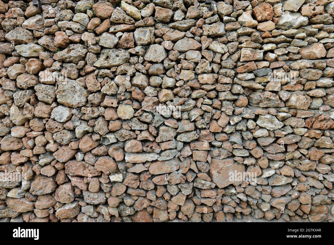Panorama of a very old stone wall made of natural stones Stock Photo ...