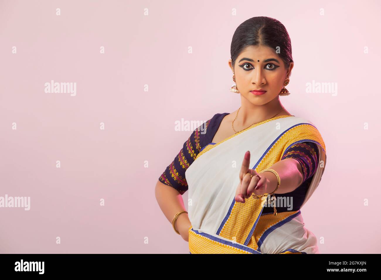 Indian classical dancer expressing anger through her dance form Stock ...