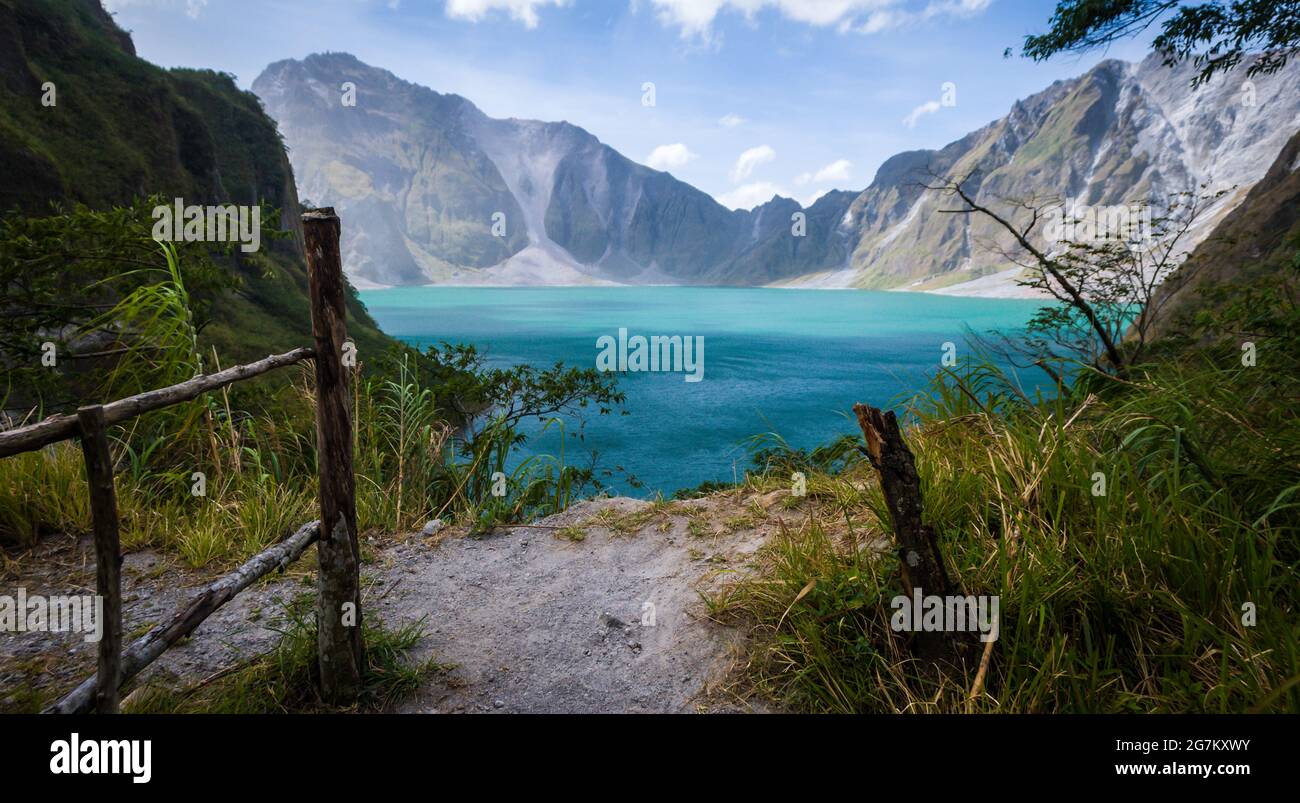 Lake Pinatubo surrounded by the Zambales Mountains in the Philippines ...