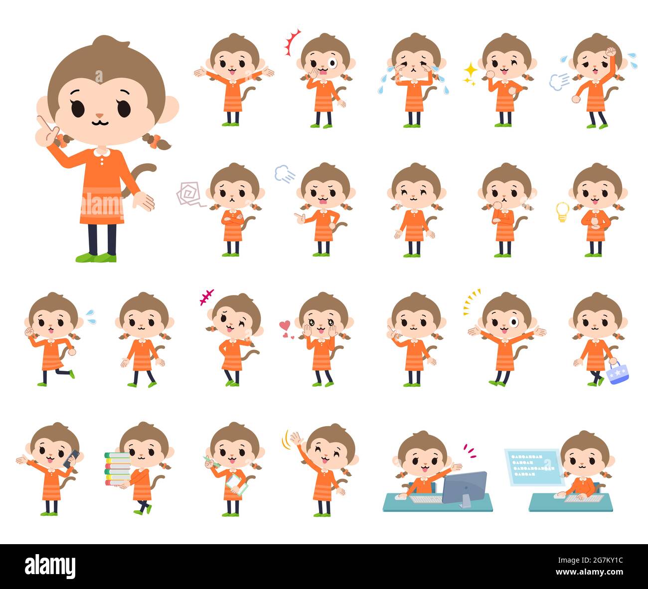Boy And Girl Monkey Cartoon