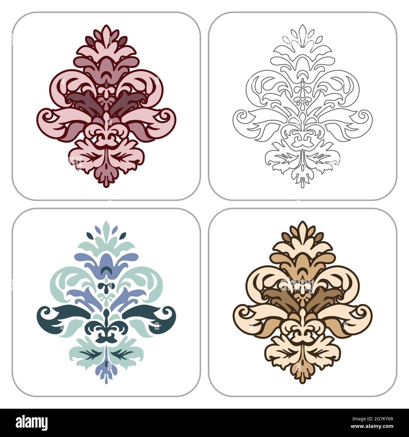 Vintage set vector patterns Cut Out Stock Images & Pictures - Alamy