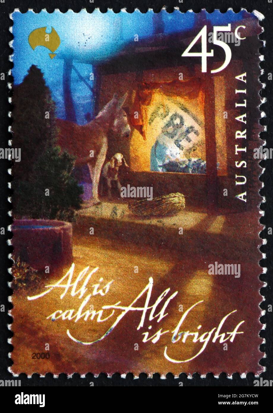 AUSTRALIA - CIRCA 2000: a stamp printed in the Australia shows Manger ...