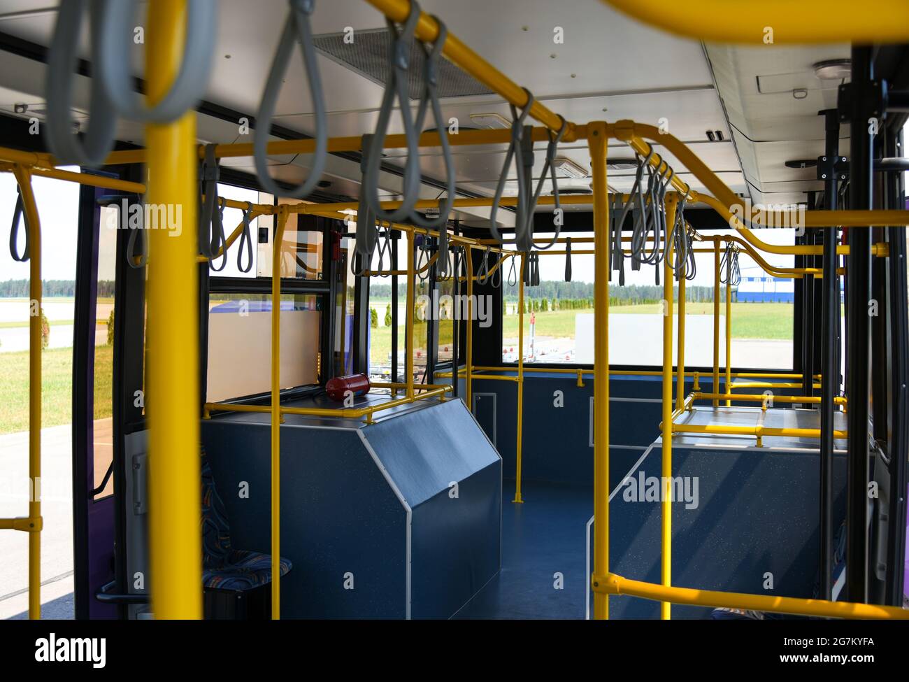 A special bus for delivering passengers from the pier to the plane ...