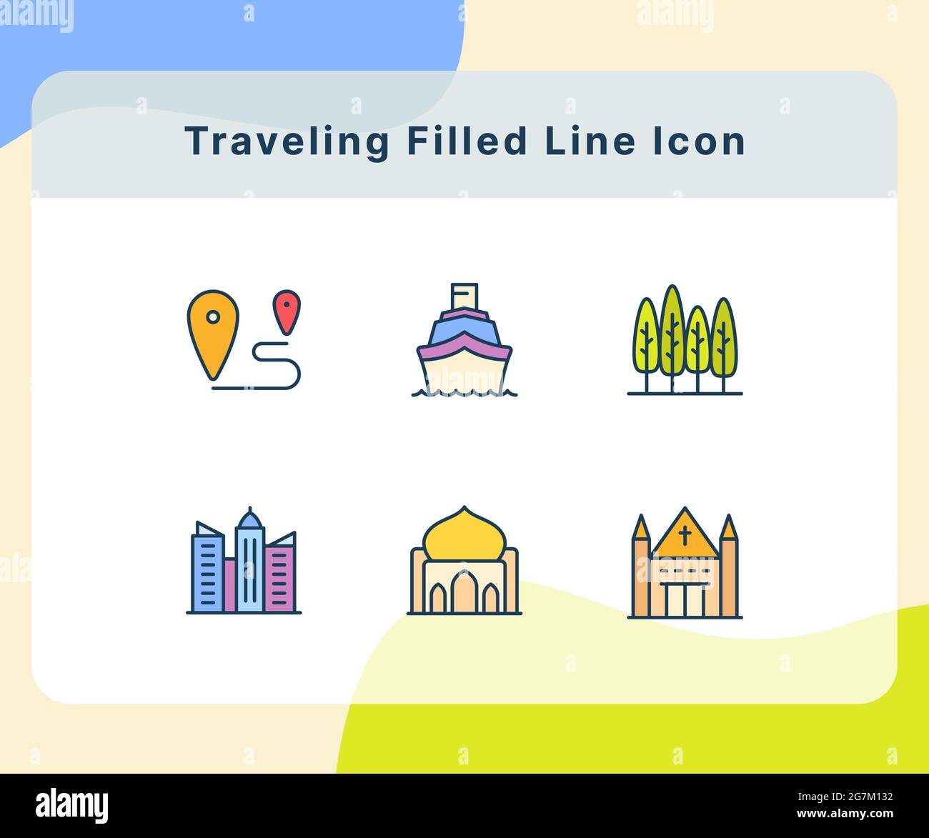 traveling icon icons set collection pack package white isolated ...