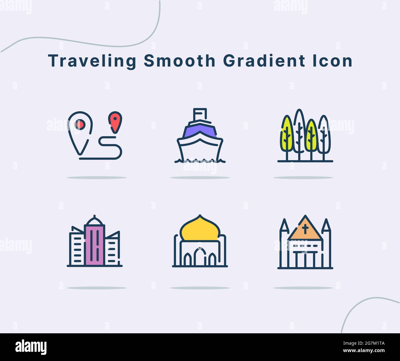 traveling icon icons set collection pack package white isolated ...