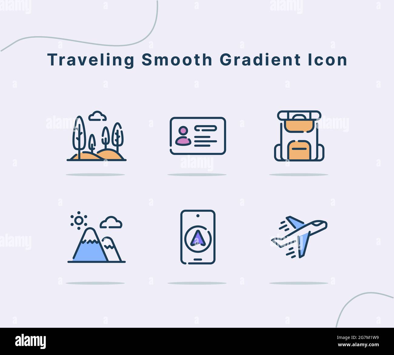 traveling icon icons set collection pack package white isolated ...