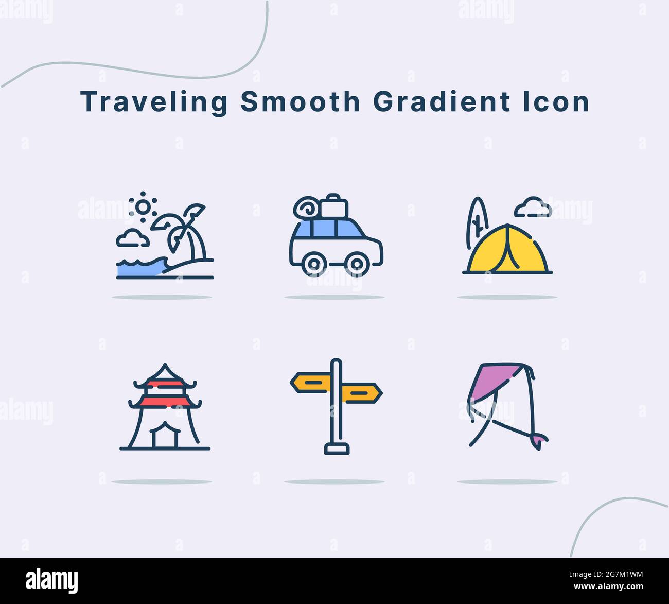 traveling icon icons set collection pack package white isolated ...