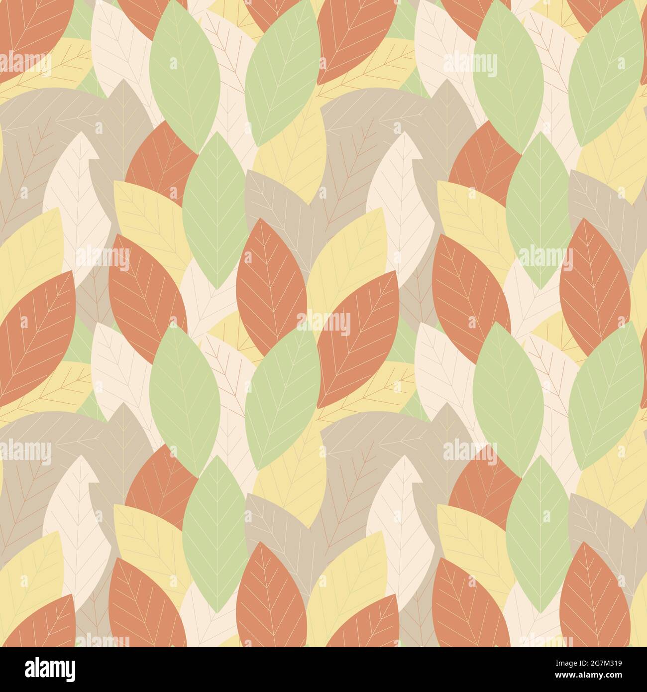 Autumn leaves seamless pattern , laurel, pastel color. For background ...