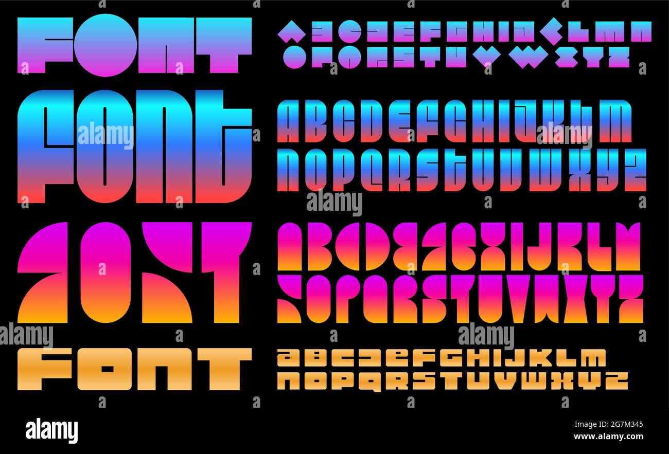 Creative font bundle, space alphabet set, geometric spot letters ...