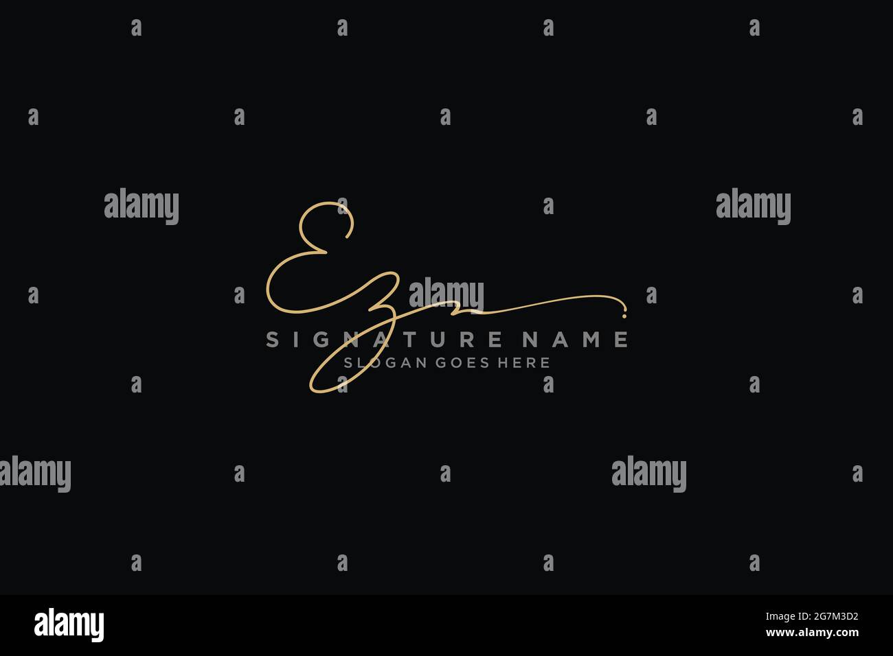 EZ Letter Signature Logo Template elegant design logo Sign Symbol ...