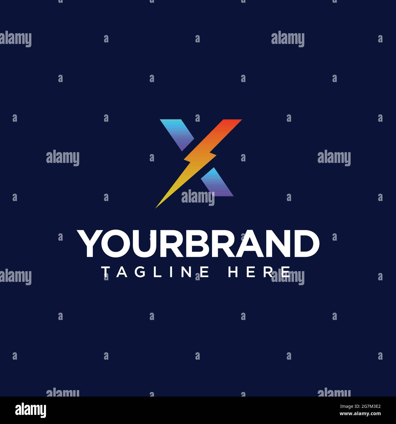 Initial Letter X Logo With Lighting Thunderbolt. Alphabet Suitable for ...