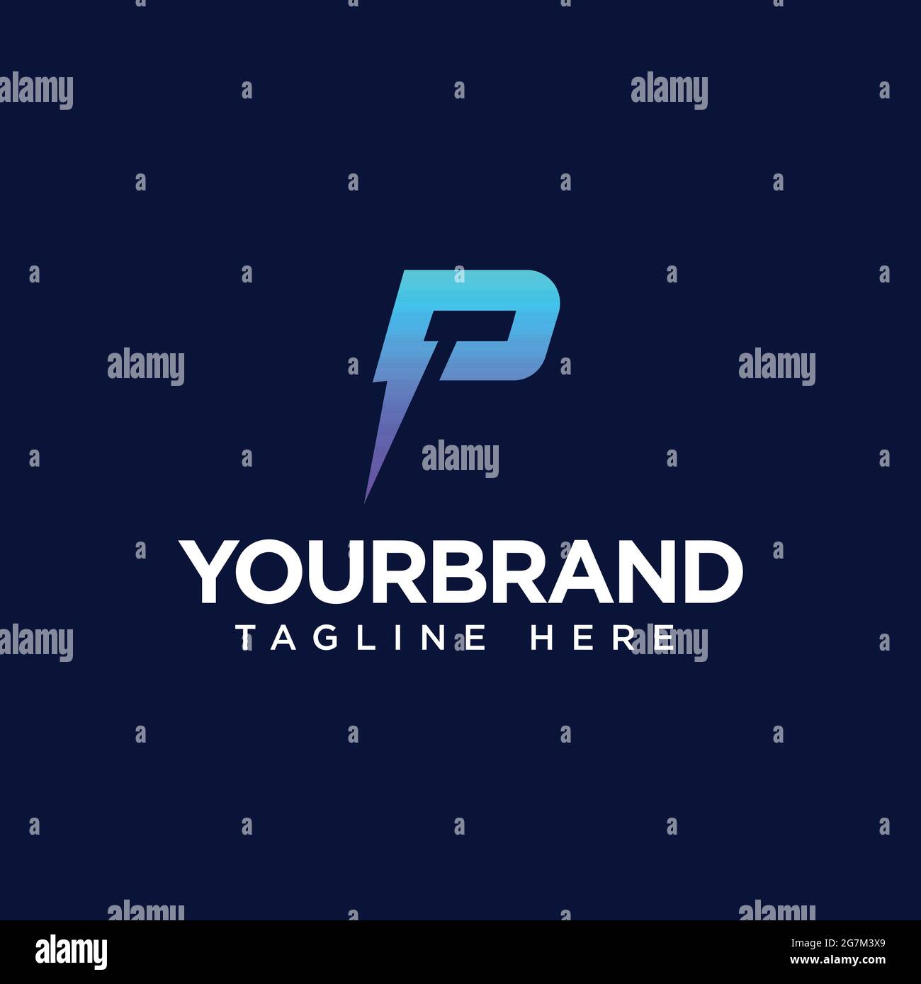 logo letter p electricity icon with vector illustration Stock Vector ...