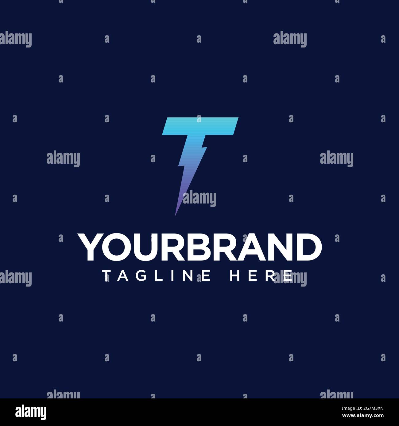 electric letter t logo, icon, symbol with vector illustration Stock ...