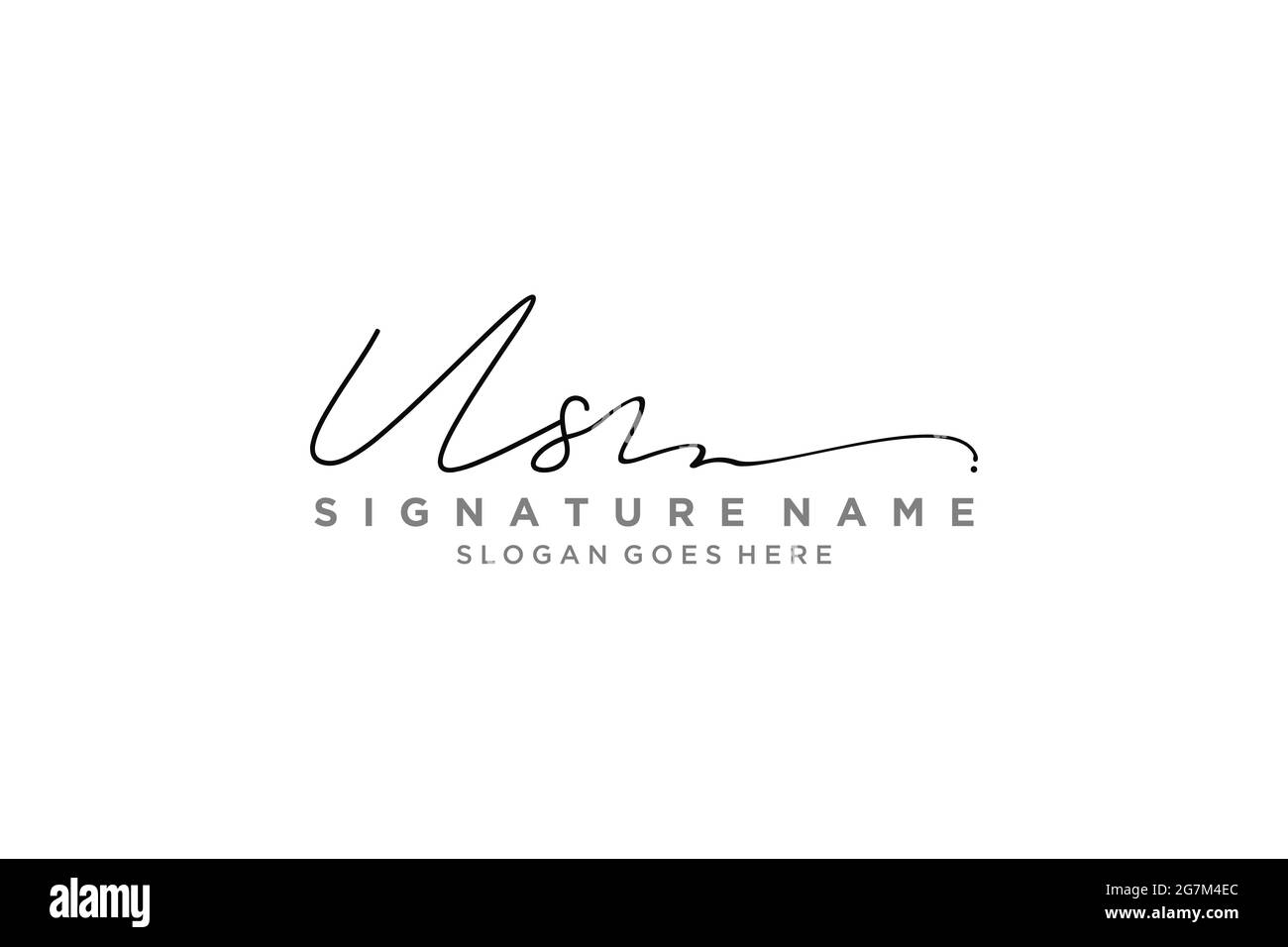 US Letter Signature Logo Template elegant design logo Sign Symbol ...
