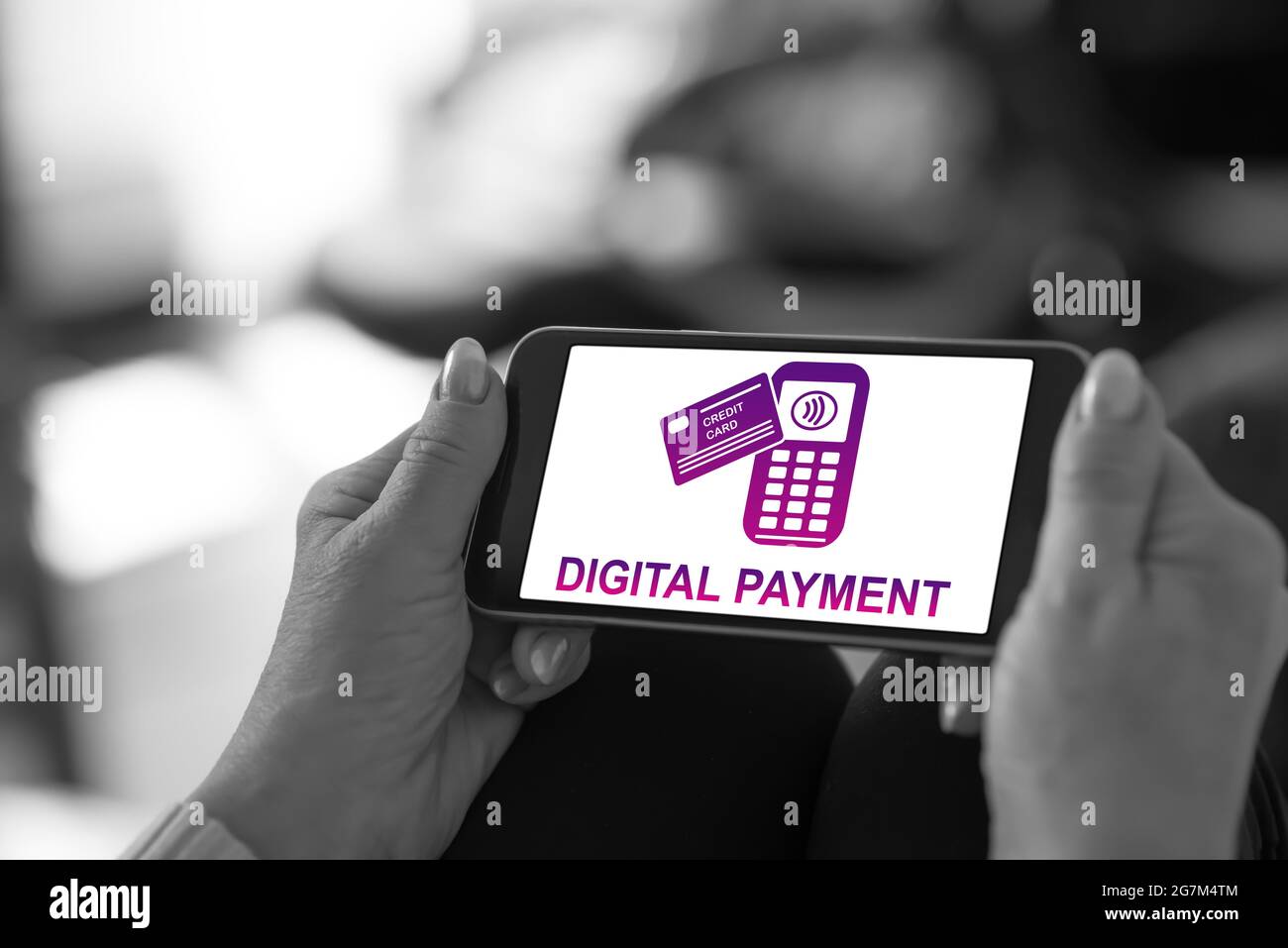Smartphone screen displaying a digital payment concept Stock Photo - Alamy