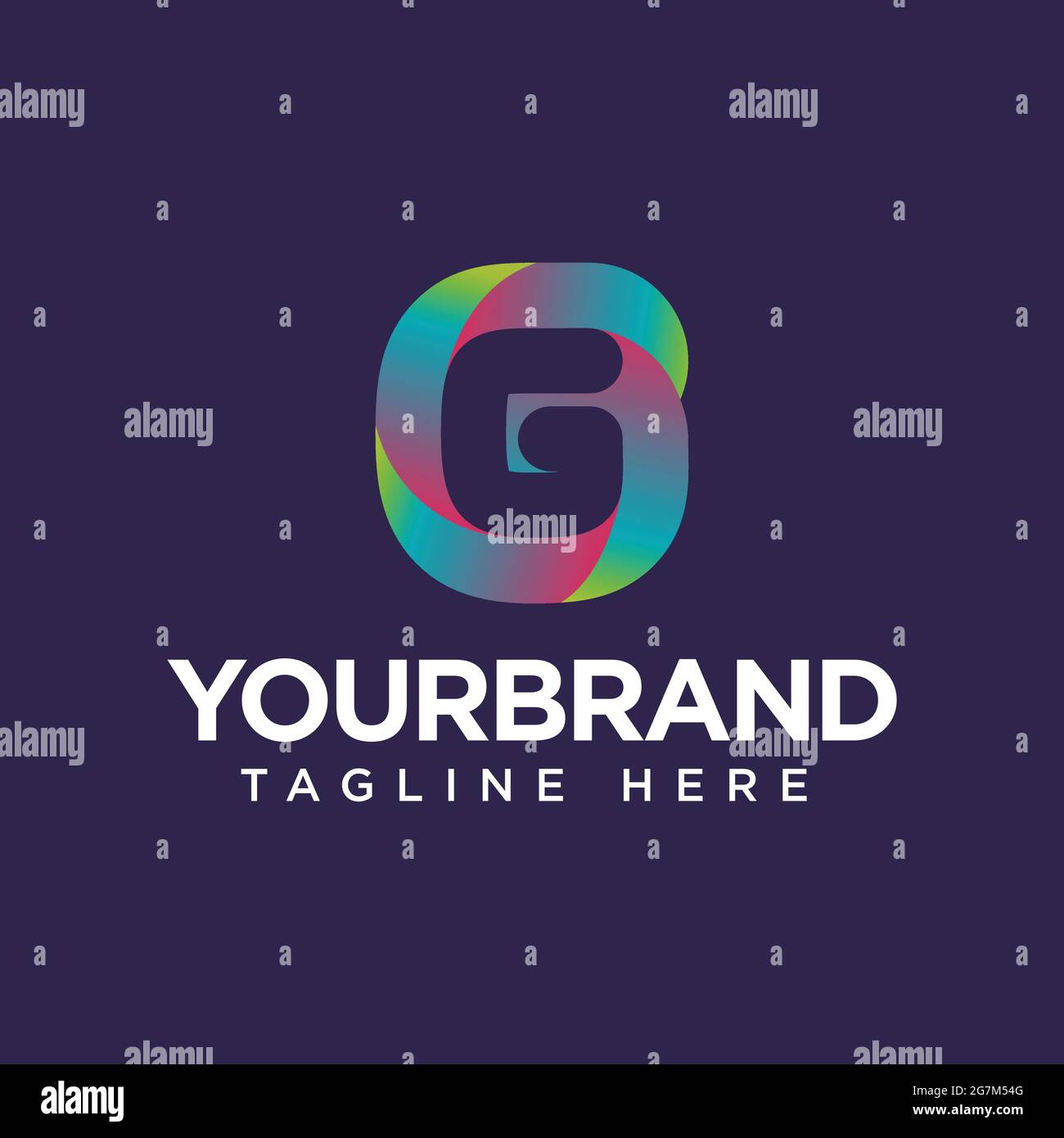 Blue background gradient letter g with logo vector element design Stock ...