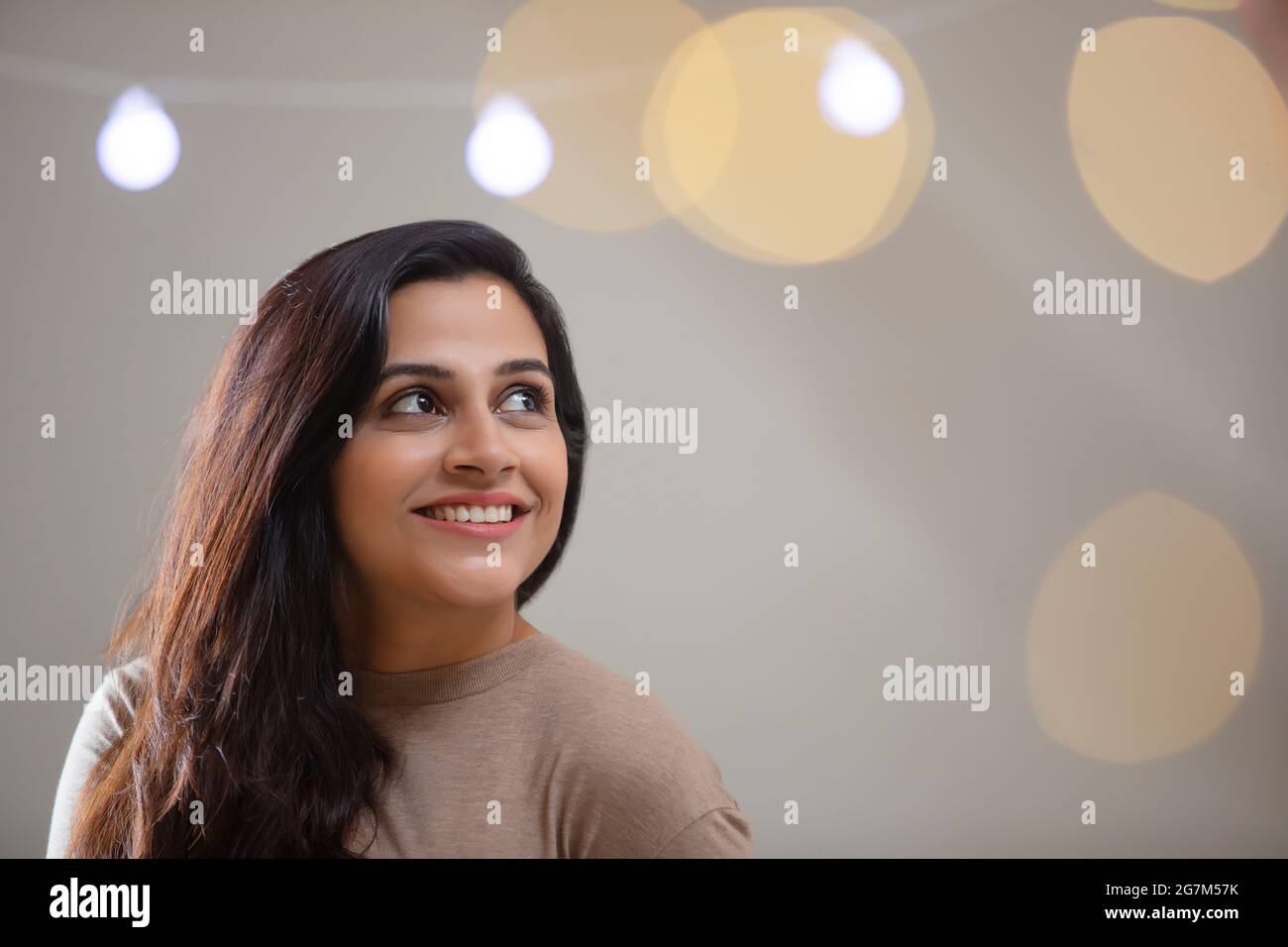 Above view smiling young hi-res stock photography and images - Alamy