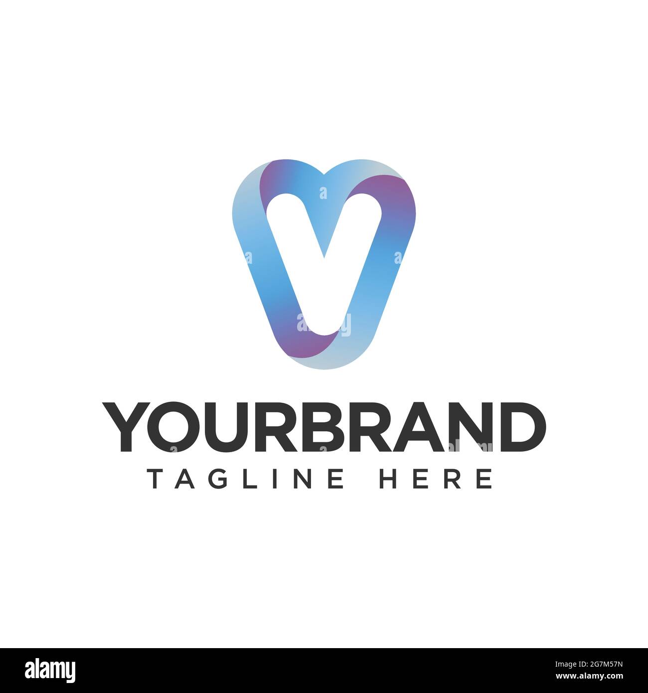 V letter icon gradient logo design and elegant concept Stock Vector ...