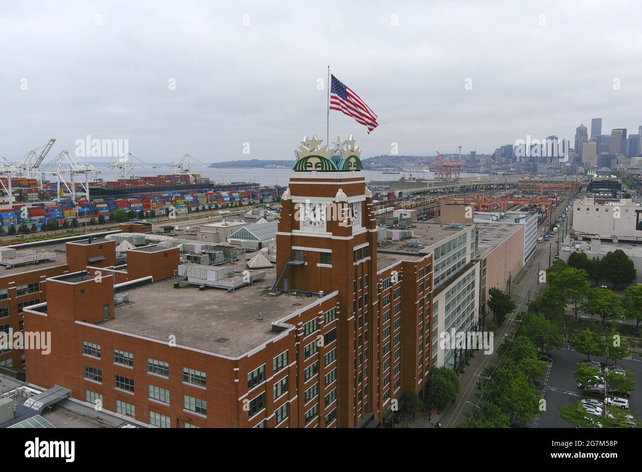 Seattle, United States. 14th July, 2021. The Starbucks headquarters at ...
